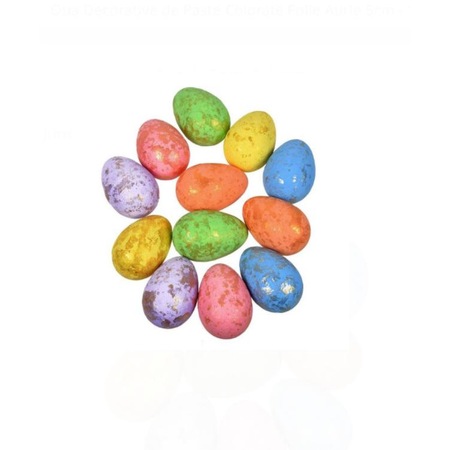 Oua Decorative de Paste Colorate Folie Aurie 5cm 12buc - eMAG.ro