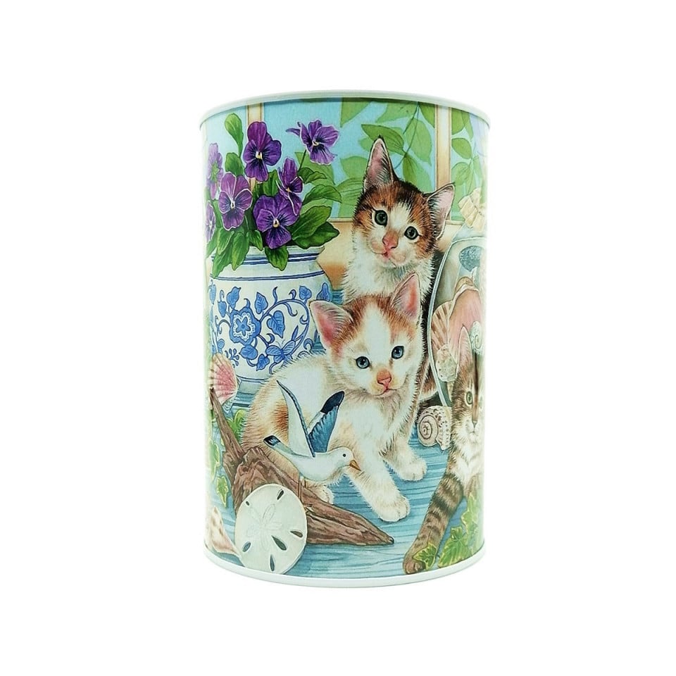 Pusculita metalica cu desene - trei pisicute tigrate, 15 x 10 cm - eMAG.ro