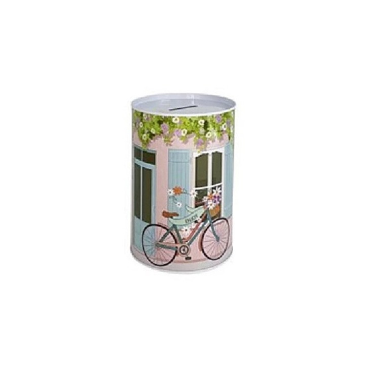 Pusculita metalica cu desene - bicicleta colorata, 15 x 10 cm - eMAG.ro