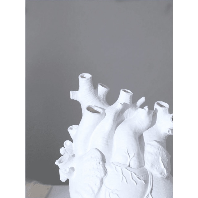 Vaza Decorativa, Model Inima Anatomica, Culoare Alb, 17 CM - eMAG.ro