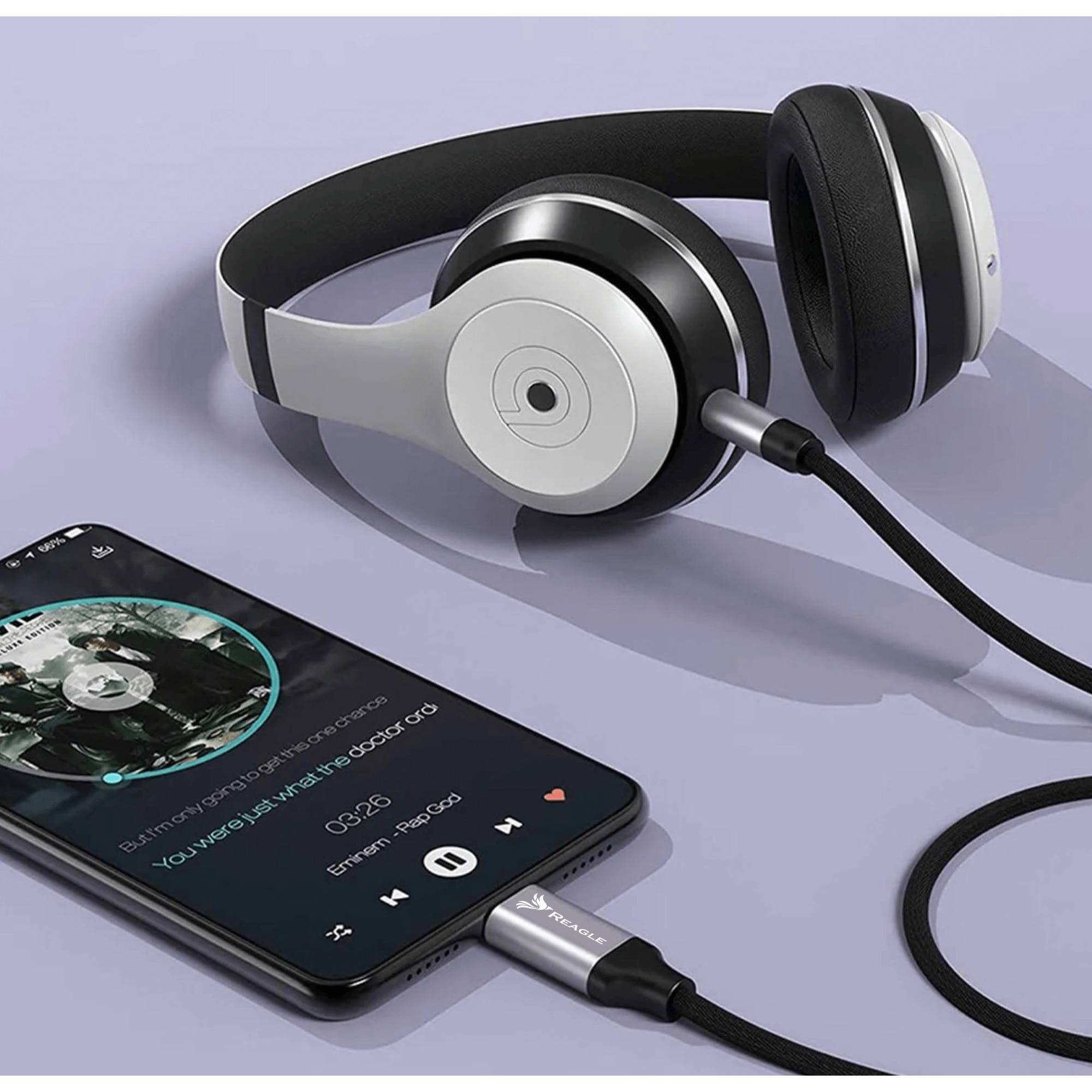 Cablu Adaptor Audio USB-C Mini Jack 3.5 mm AUX Tip C 1m Reagle Digital ...