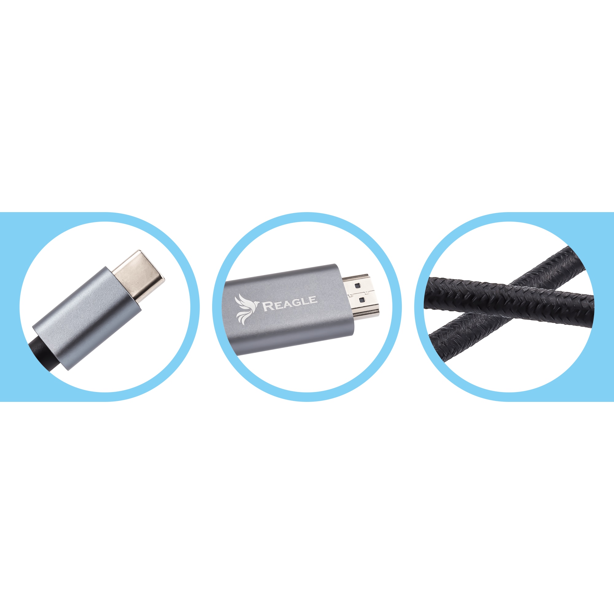 Adaptor Cablu USB C HDMI 2.1 8K 4K 165Hz Mac MHL 48 Gbps Reagle - eMAG.ro