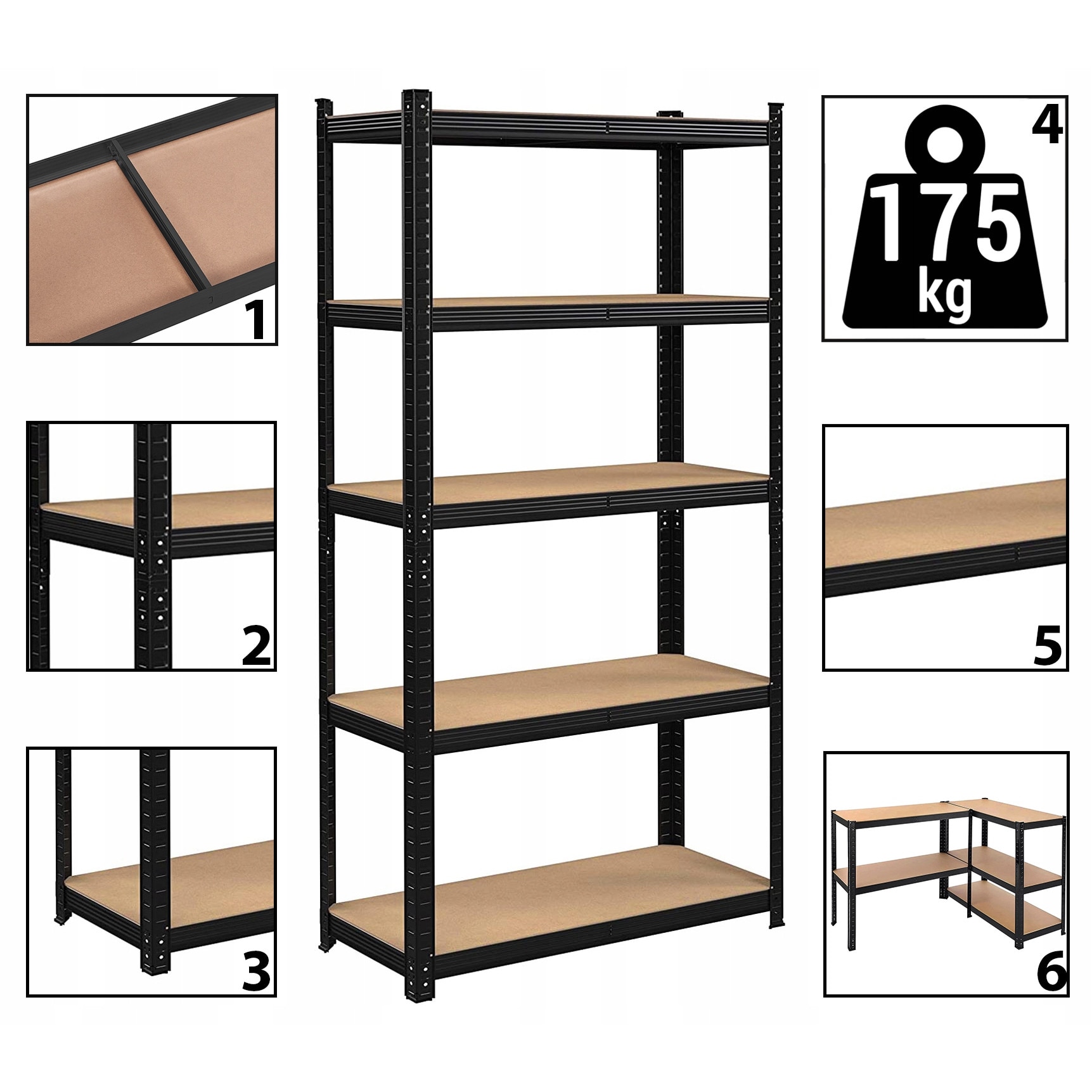 Raft de depozitare CHOMIK, 5 nivele, 180x90x30, capacitate de incarcare ...