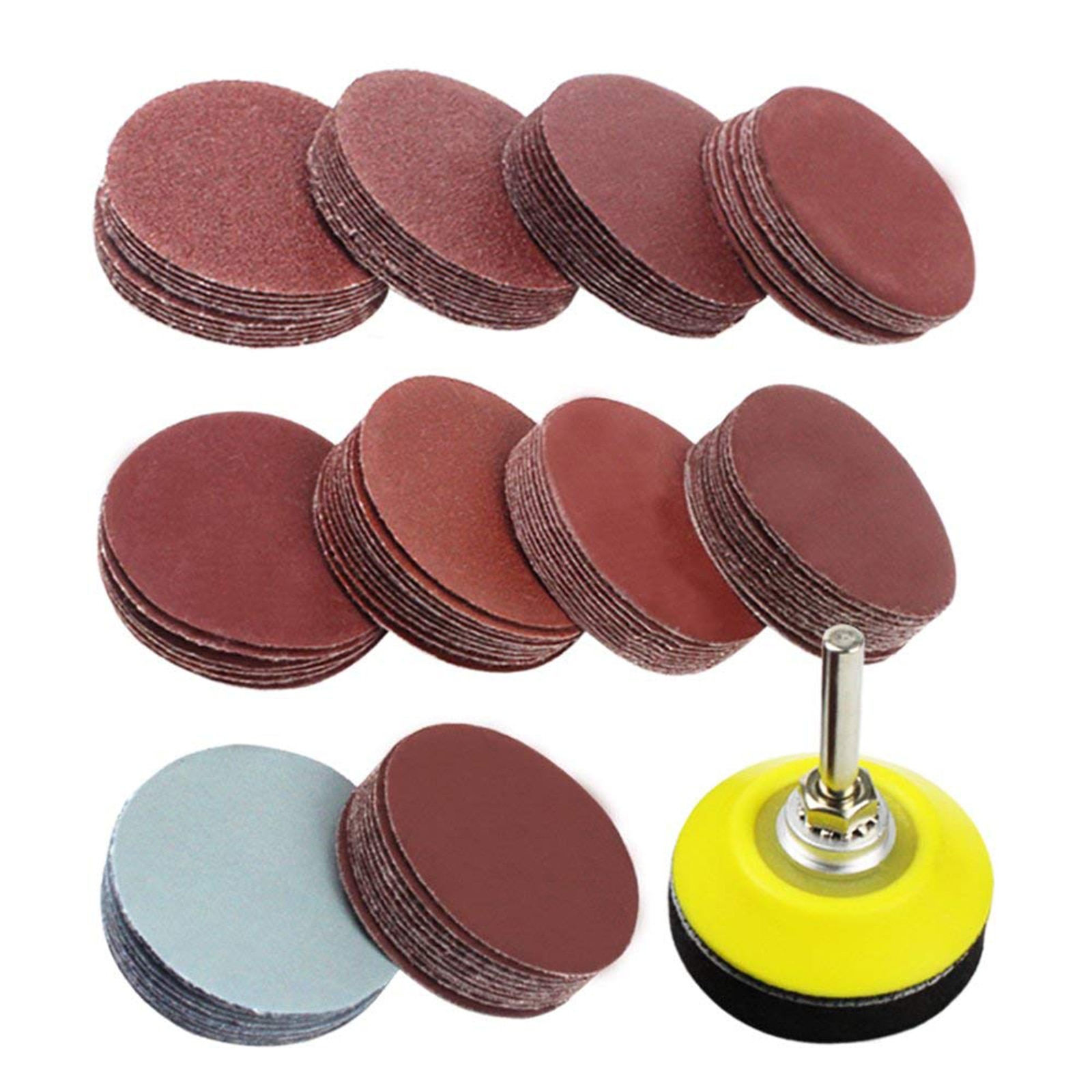 Set disc abraziv Velcro 50 mm, NUODWELL, 203 bucati, cu suport disc de ...