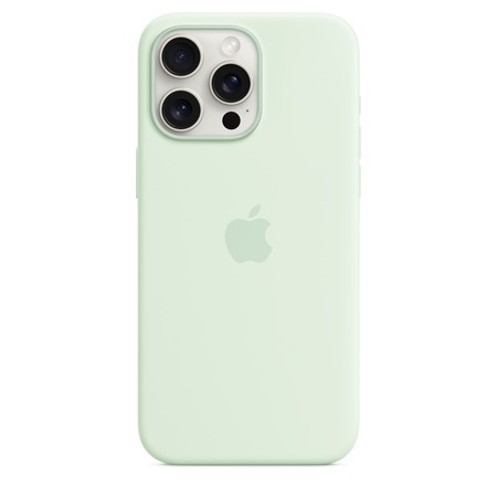 Husa de protectie Apple Silicone Case with MagSafe pentru iPhone 15 Pro Max, Soft Mint - eMAG.ro