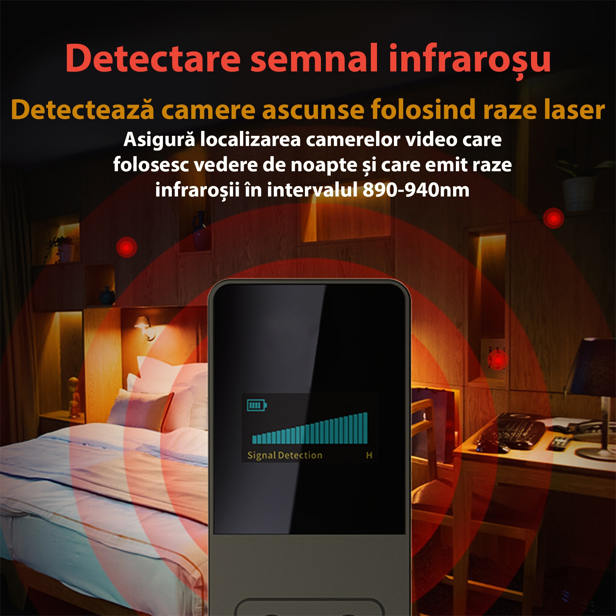 Detector compact dispozitive anti-spionaj, EJ Products, KD60 ...