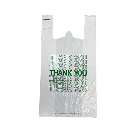 Set 50 bucati, Punga Plastic Reciclat, tip Maieu, 320x600 mm, Thank You ...