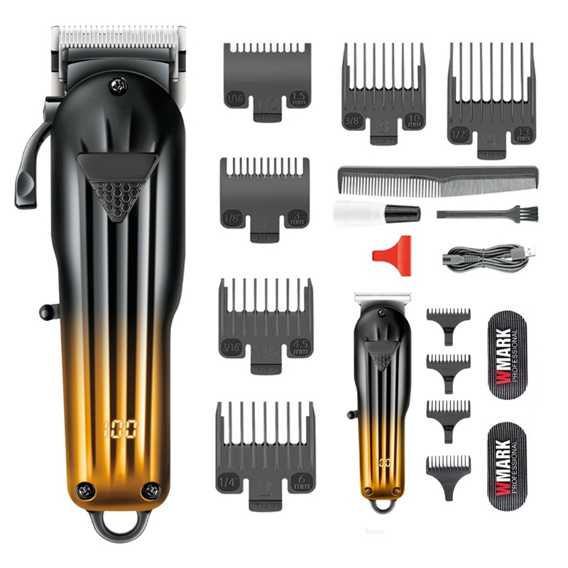 Професионална машинка за подстригване и контурна машина, VGR V-646, LED дисплей, 10 скари ...