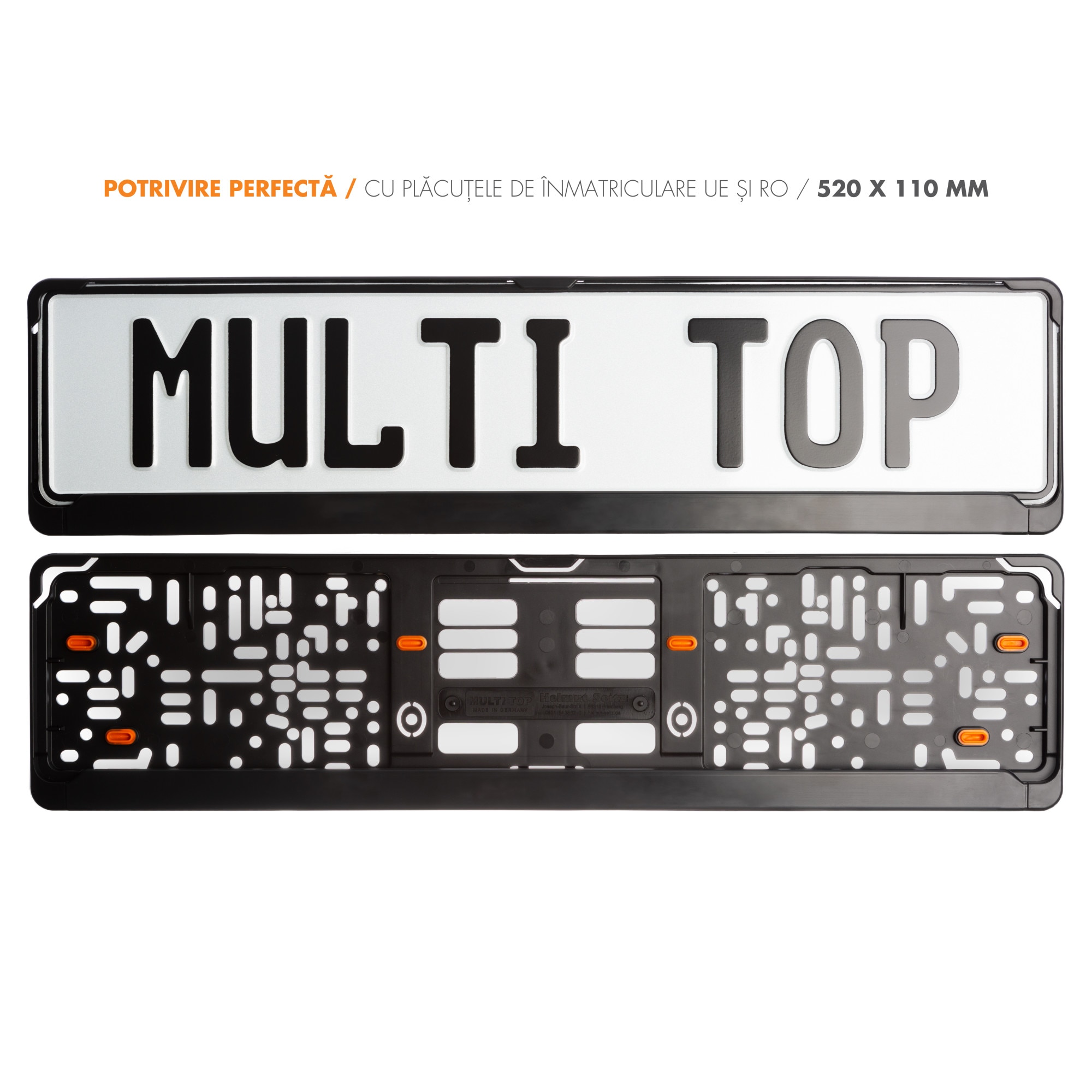 Suport numar inmatriculare auto, HS Multi Top, cu amortizare vibratii ...