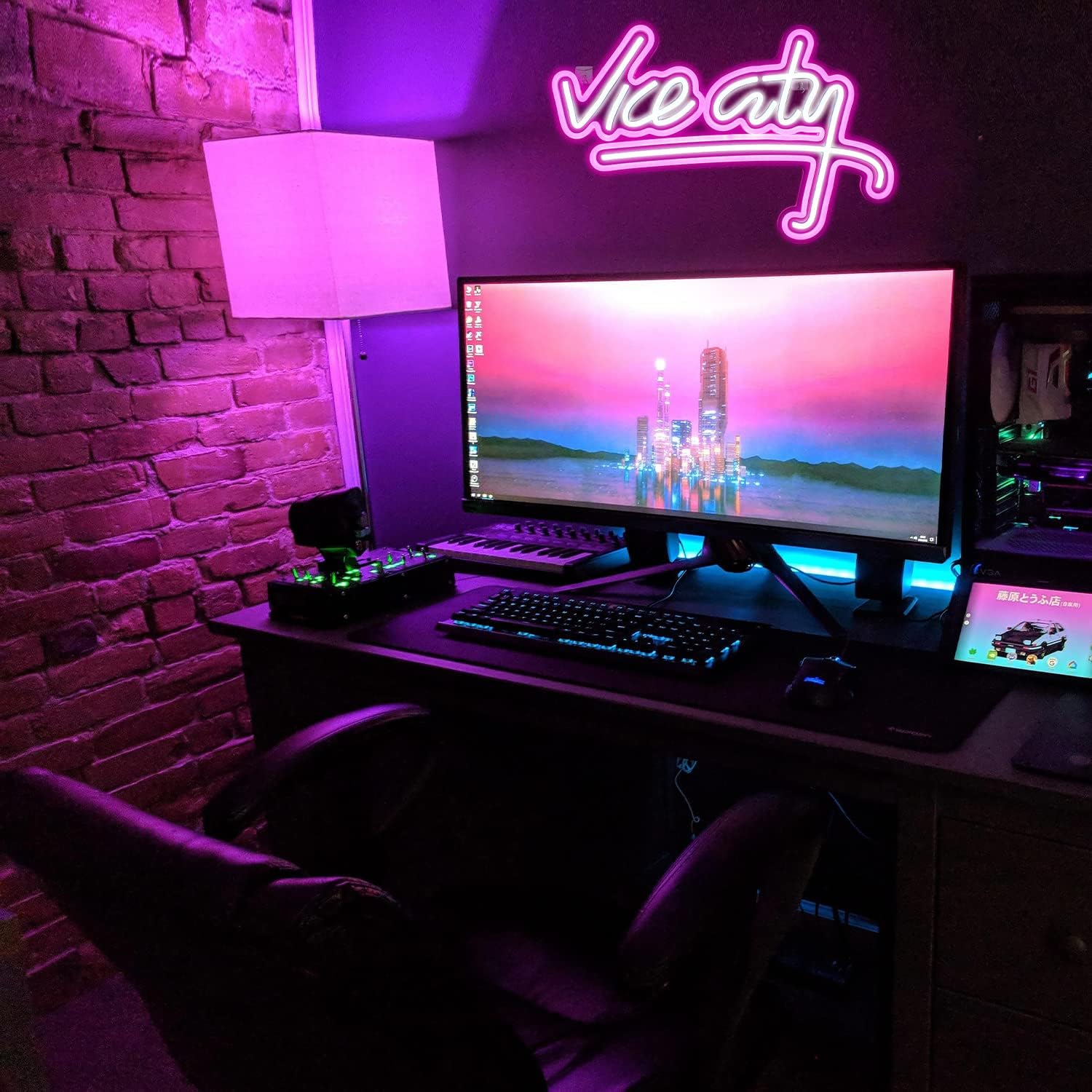 Semn luminos LED - Vice City, Roz Neon, Decoratiune Perete, Gaming ...