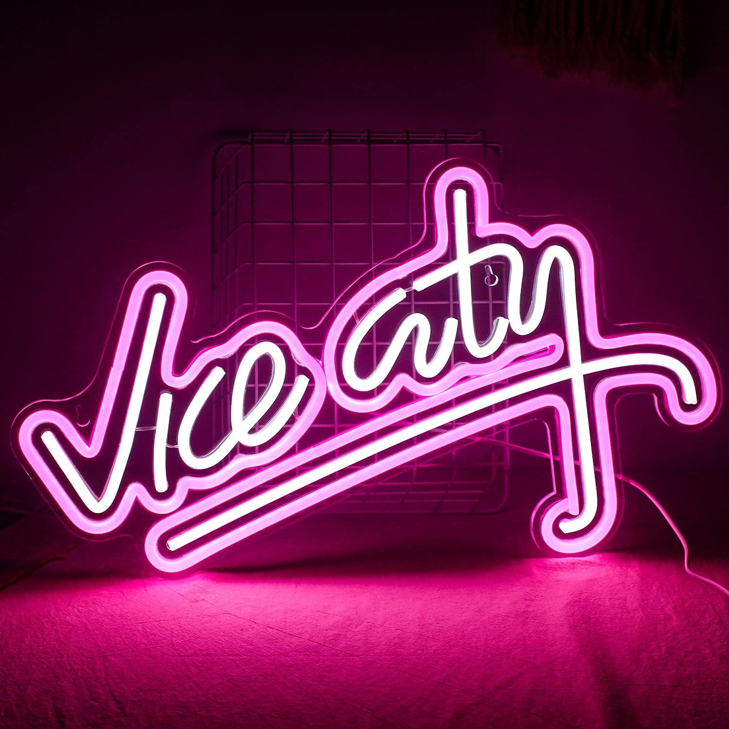 Semn luminos LED - Vice City, Roz Neon, Decoratiune Perete, Gaming ...