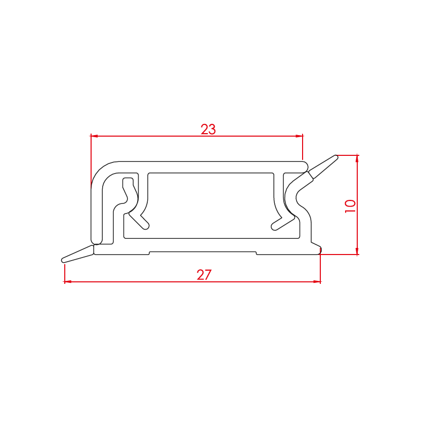 Inaltator rectangular pentru blat bucatarie/plinta antistrop, plastic ...