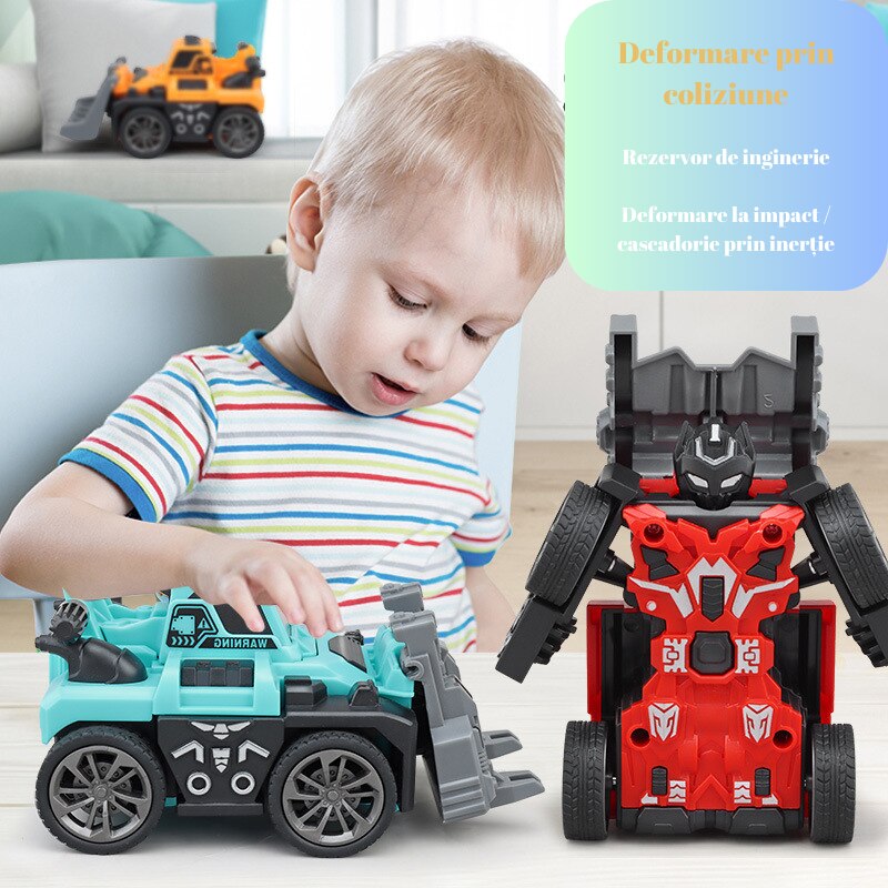 Masina robot interactiva, 2 in 1, LLUNNA, deformabil prin coliziune ...