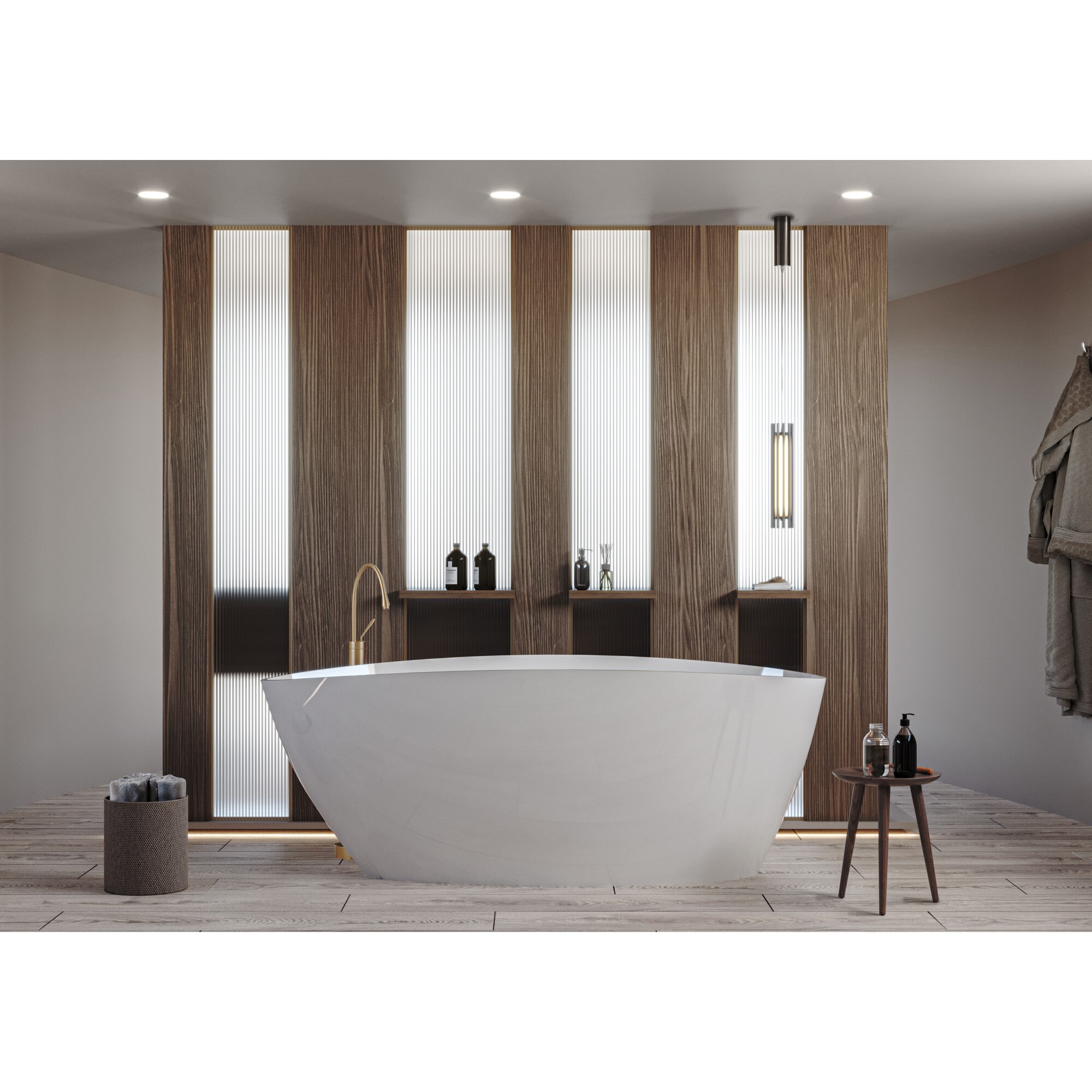 Cada din compozit alba lucioasa Maldives, Miraggio, 170x77 cm, 440 l ...