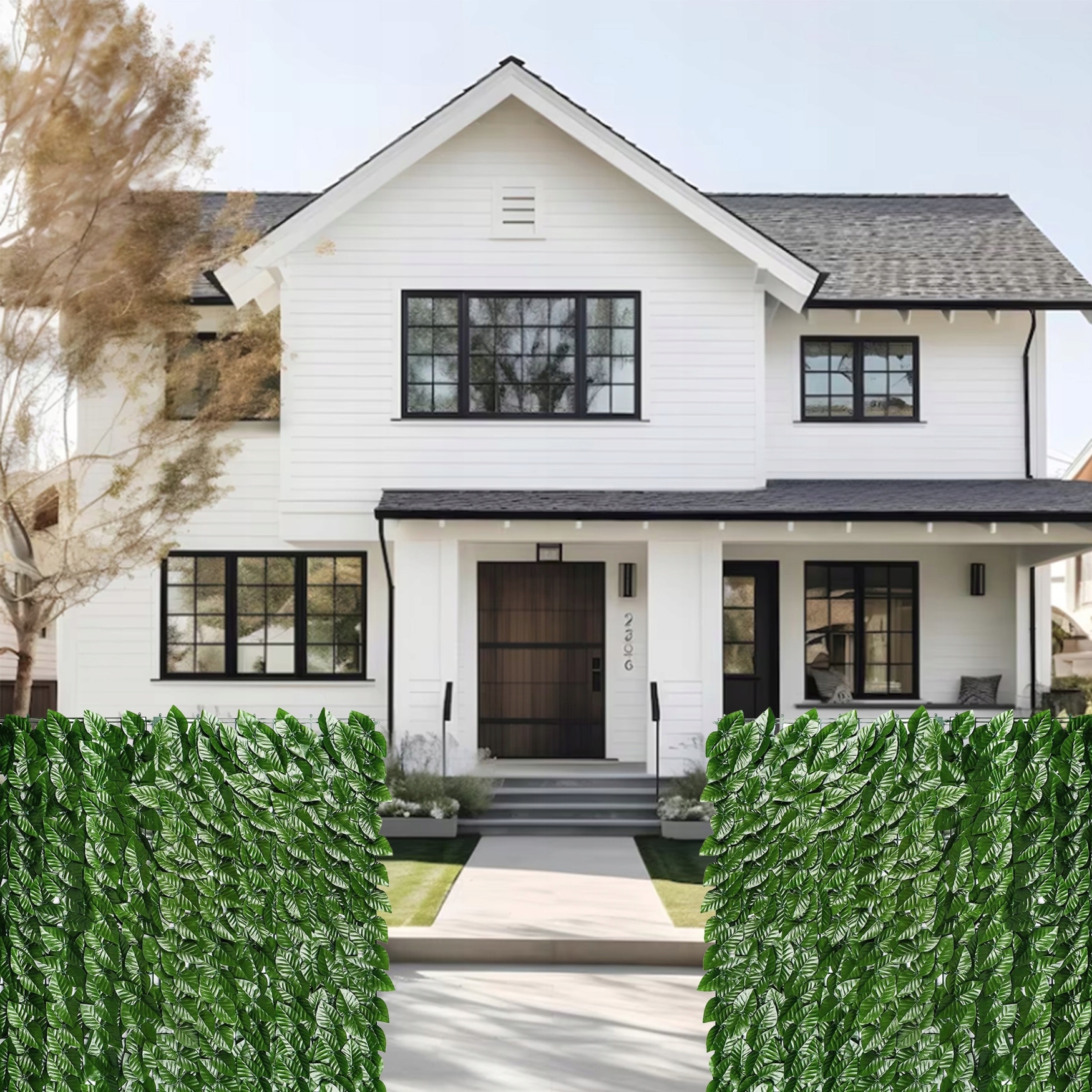 Panou paravan cu frunze artificiale pentru gard sau balcon, 100x500cm ...