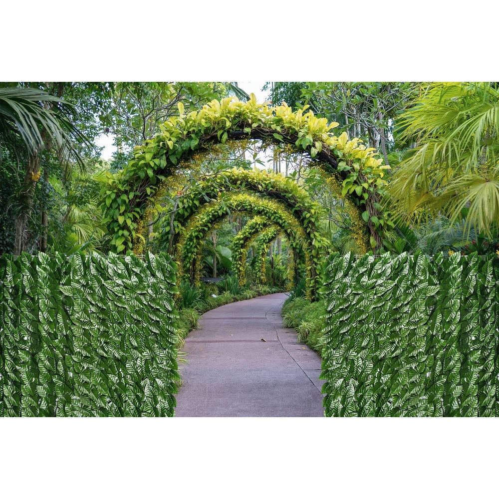 Panou paravan cu frunze artificiale pentru gard sau balcon, 100x500cm ...