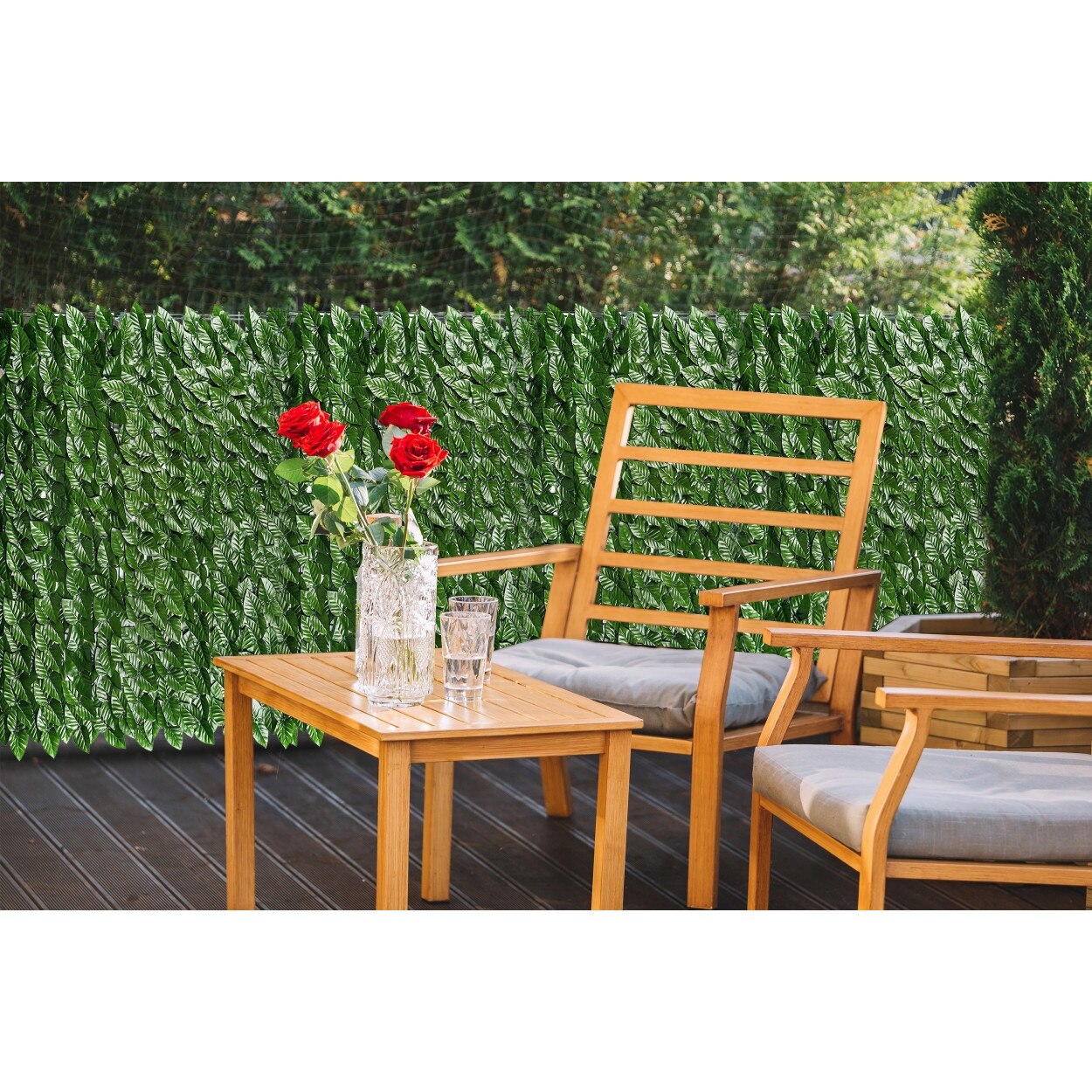 Panou paravan cu frunze artificiale pentru gard sau balcon, 100x500cm ...