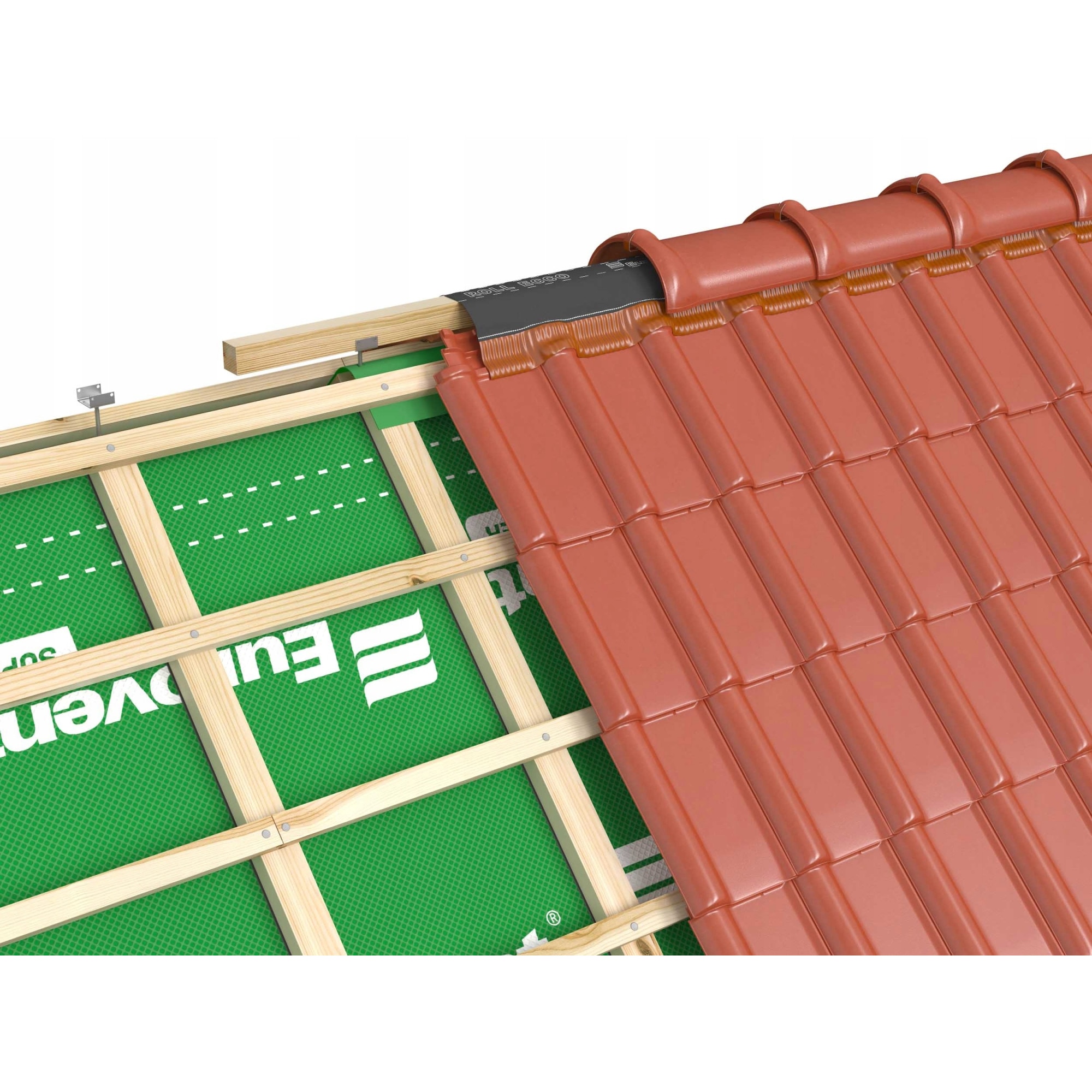 Banda coama ventilare, 310 mm x 5m, RAL 9005, etansare pentru acoperis ...