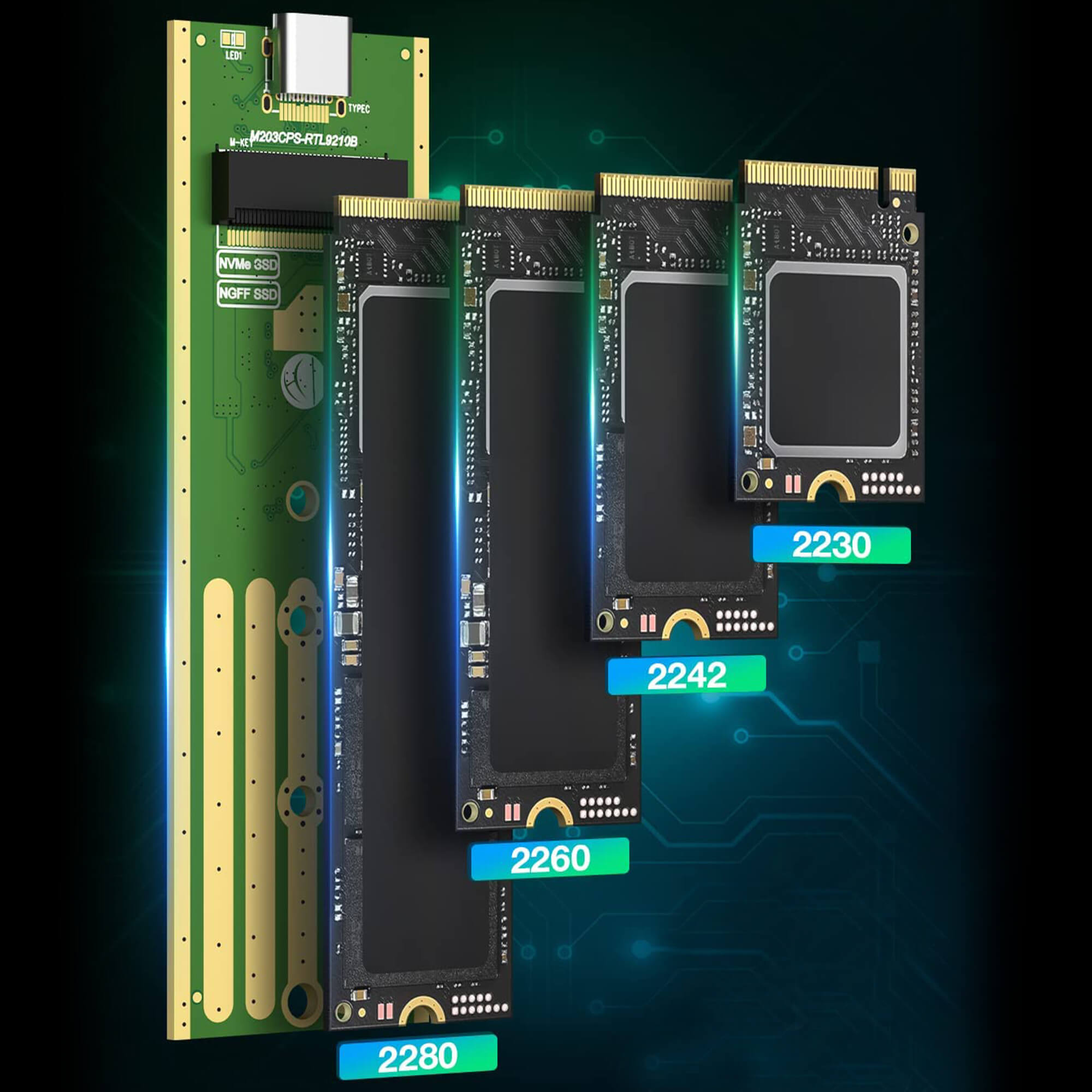 SSD ház M.2 NVMe SATA SSD USB 3.2 Fideco USB C 10 Gbps fekete - eMAG.hu