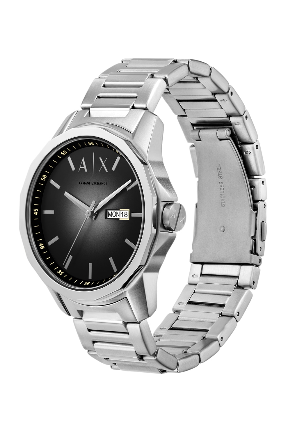 ARMANI EXCHANGE, Часовник от неръждаема стомана, Сребрист - eMAG.bg