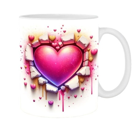 Cana personalizata, O altfel de inima roz, Ceramica, Alb, 350 ml - eMAG.ro