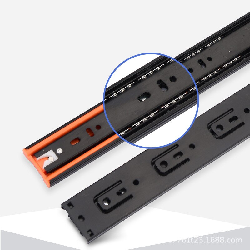 Set sine glisante sertar LLWL, fier, negru, 250mm - eMAG.ro