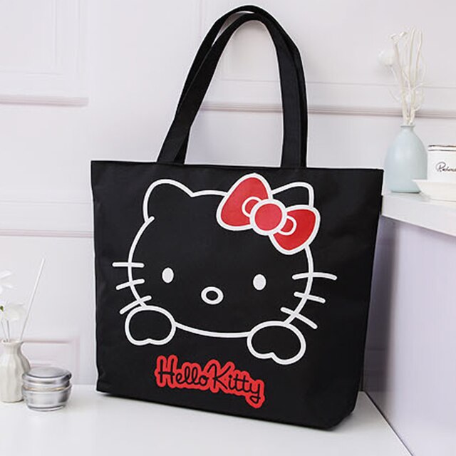 Geanta Dama, Model Hello Kitty, Panza, 40 x 31 x 10cm, Negru - eMAG.ro