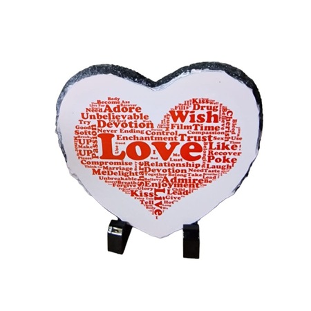 Placa ardezie forma inimioara, 15x15 cm - eMAG.ro