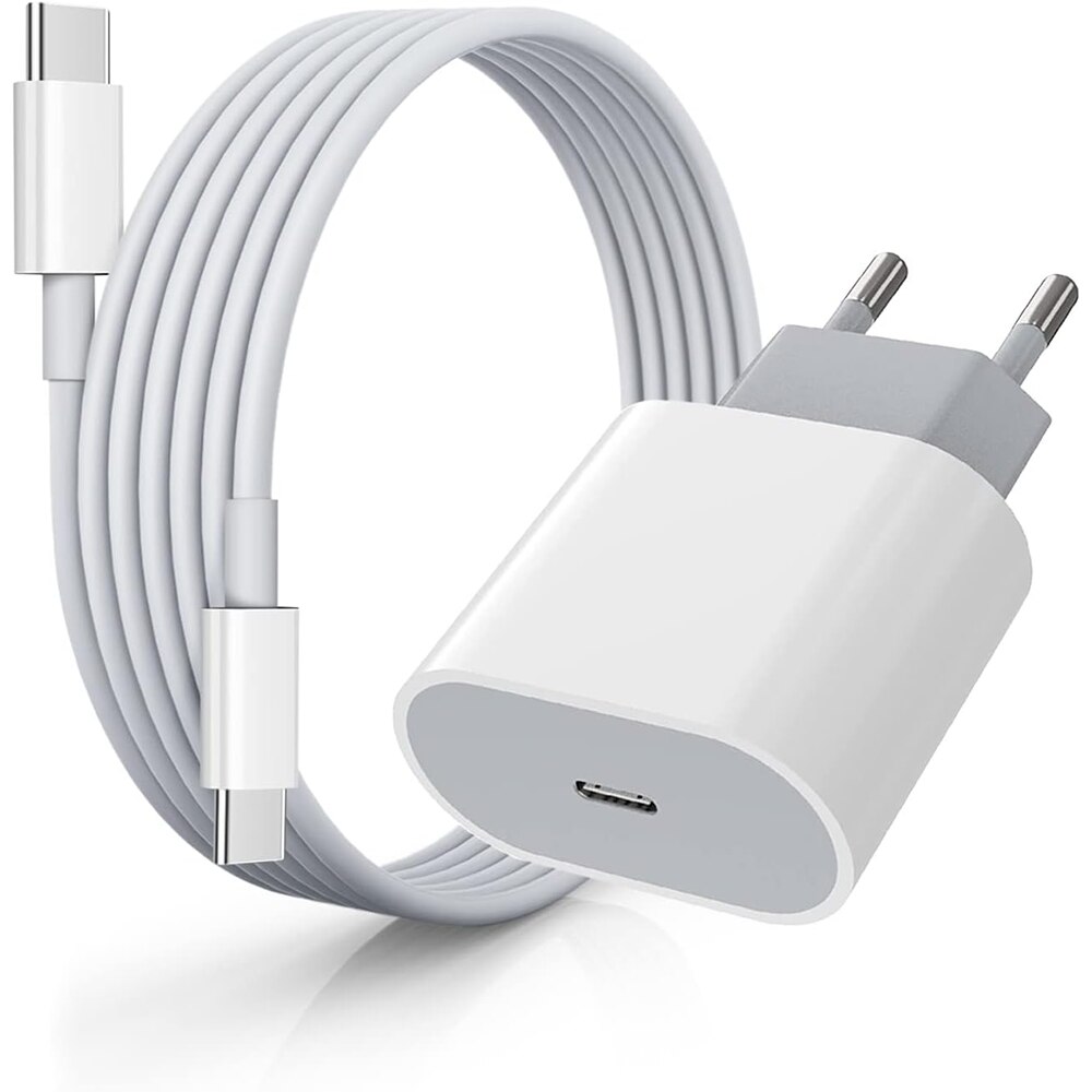 Incarcator Type-C 20W si cablu PD de incarcare / transfer date USB Tip ...