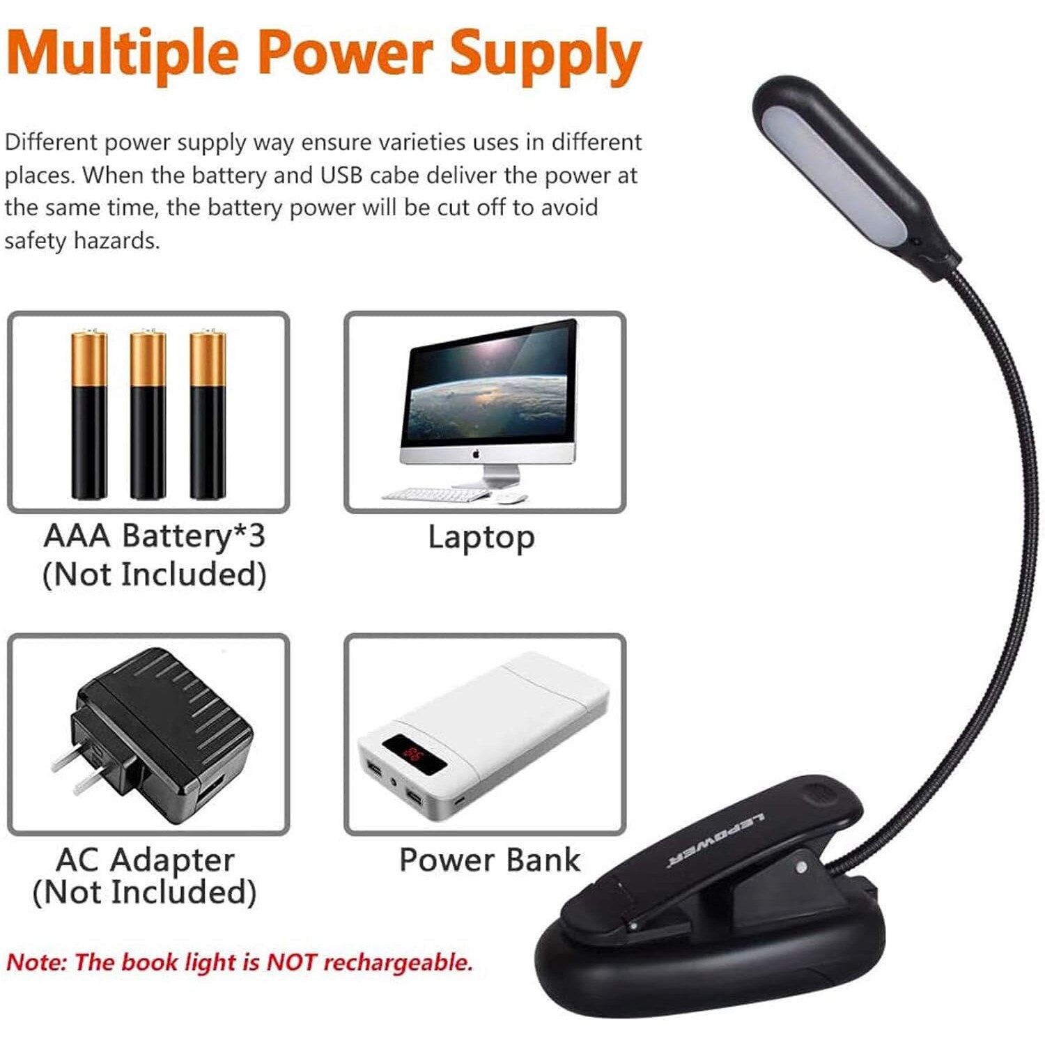 Lumina pentru Citit cu Pozitionare pe Carte, JENUOS®, cu 3 Tipuri De ...