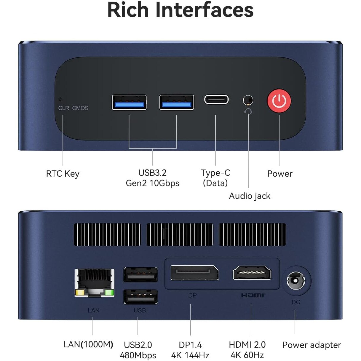 Mini PC Beelink SEi 12, Intel Core I5-12450H 12. generáció, 4,4 GHz, 16 GB Ram DDR4, SSD Nvme 1 ...