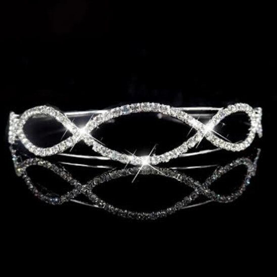 Coronita eleganta cu cristale, CRM, accesoriu decorativ pentru par ...