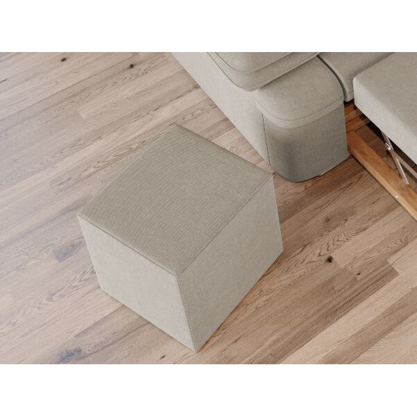 Taburet Cub, tapitat stofa, 40 x 40 x 37 cm, Crem - eMAG.ro