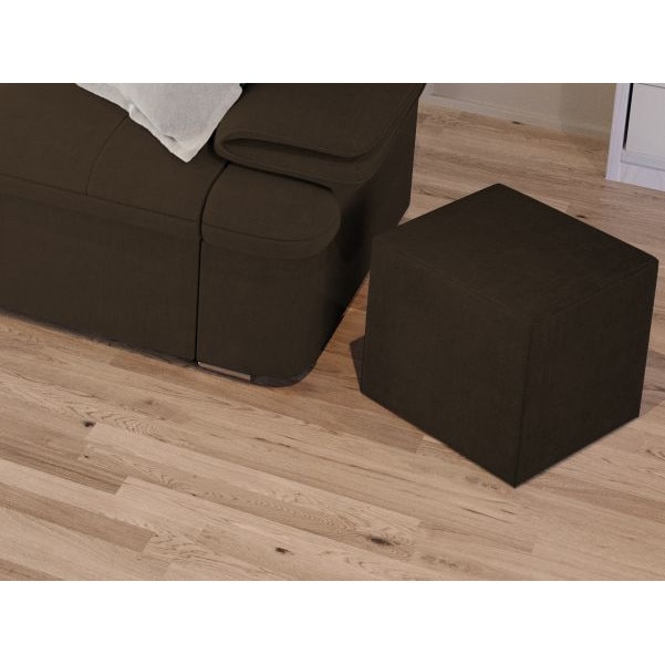 Taburet Cub, tapitat stofa, 40 x 40 x 37 cm, Maro - eMAG.ro