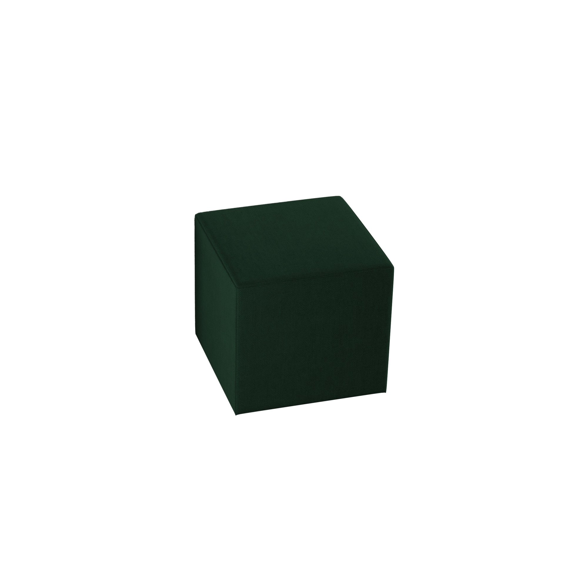 Taburet Cub, tapitat stofa, 40 x 40 x 37 cm, Verde - eMAG.ro