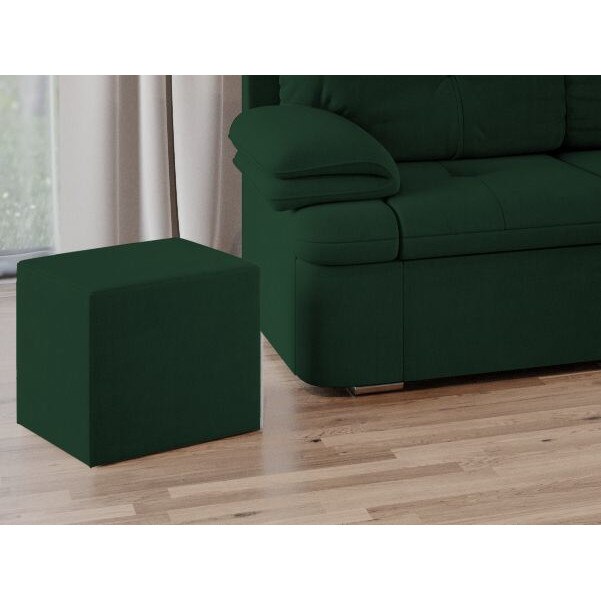 Taburet Cub, tapitat stofa, 40 x 40 x 37 cm, Verde - eMAG.ro