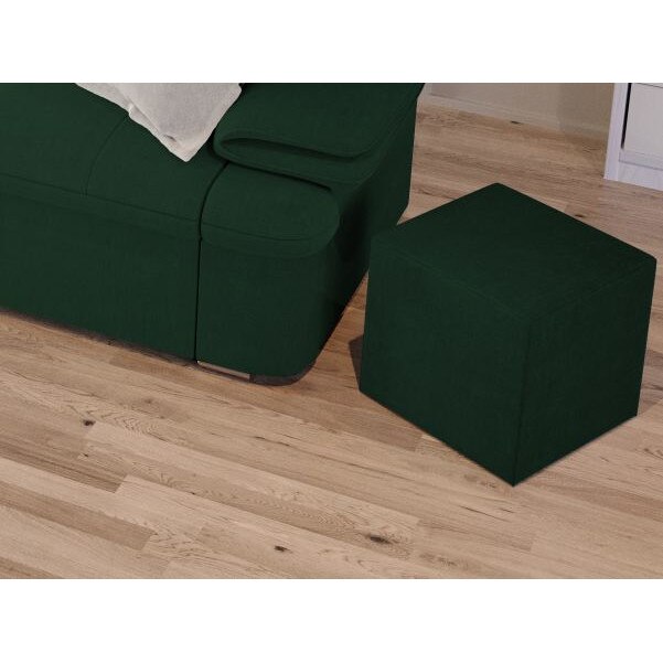 Taburet Cub, tapitat stofa, 40 x 40 x 37 cm, Verde - eMAG.ro