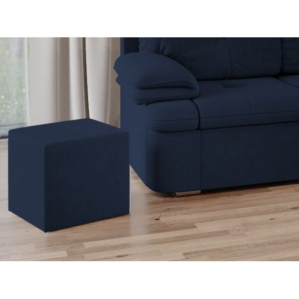 Taburet Cub, tapitat stofa, 40 x 40 x 37 cm, Albastru - eMAG.ro