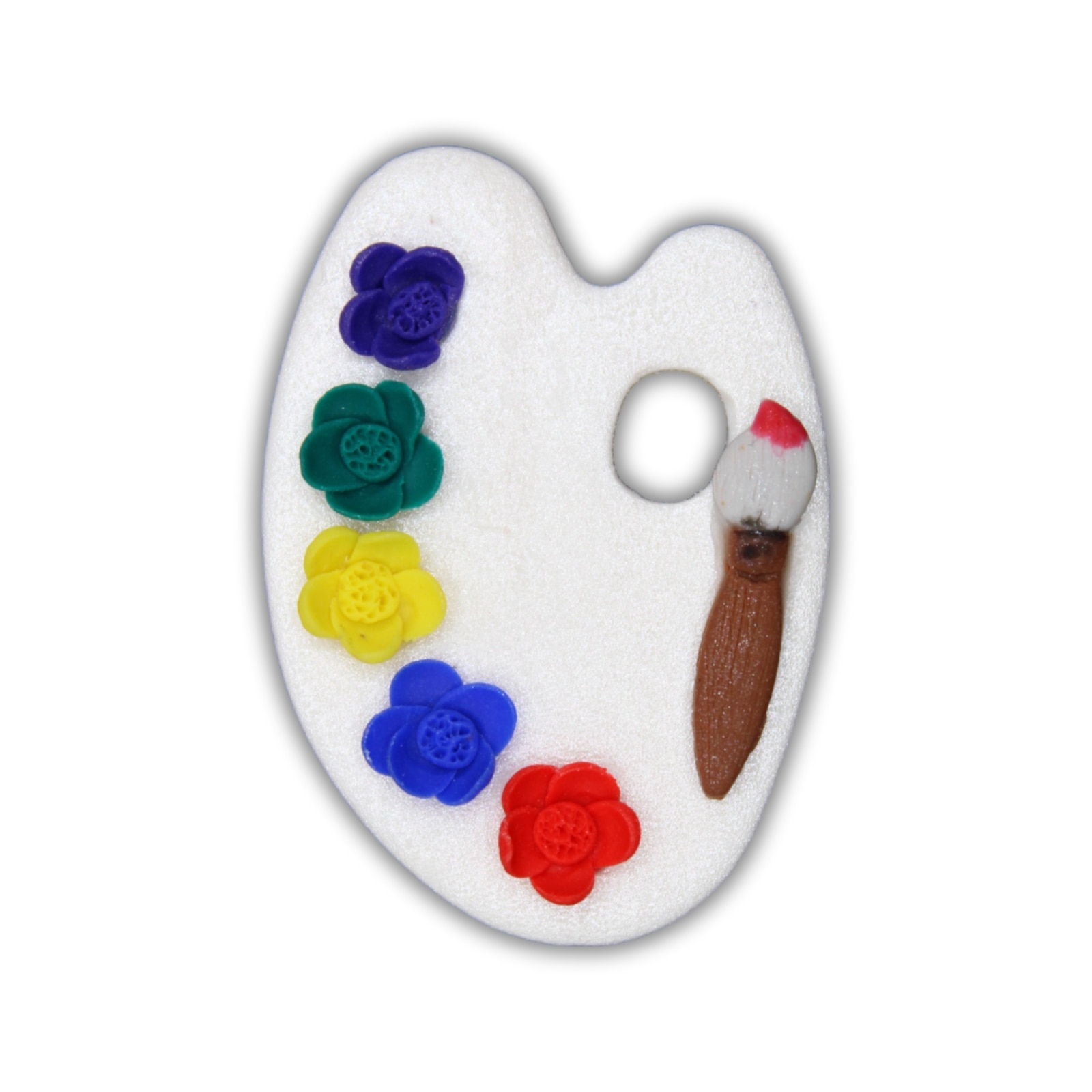 Martisor - Brosa Handmade 'Crinis - Paleta de pictat cu Flori', Lut ...