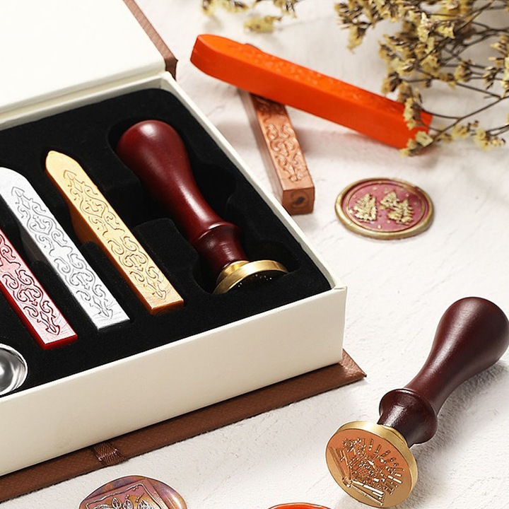 Set stampile ceara, Lemn/Metal, Multicolor - eMAG.ro
