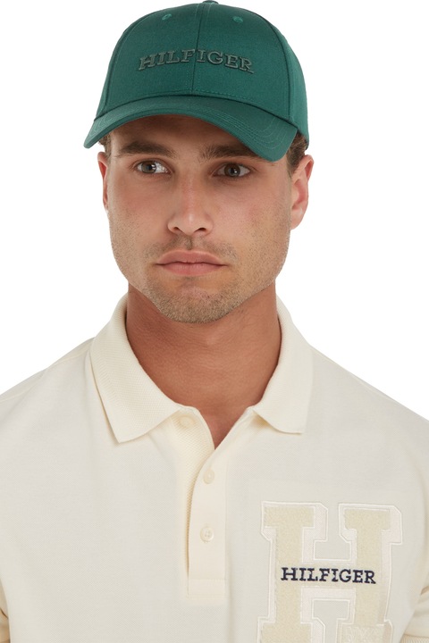 Tommy Hilfiger, Sapca ajustabila cu broderie logo, Verde, Verde marin ...
