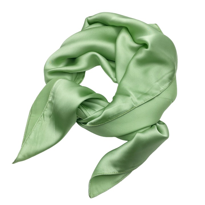 Esarfa matase uni pentru femei Amelie, Verde deschis, 70x70cm - eMAG.ro