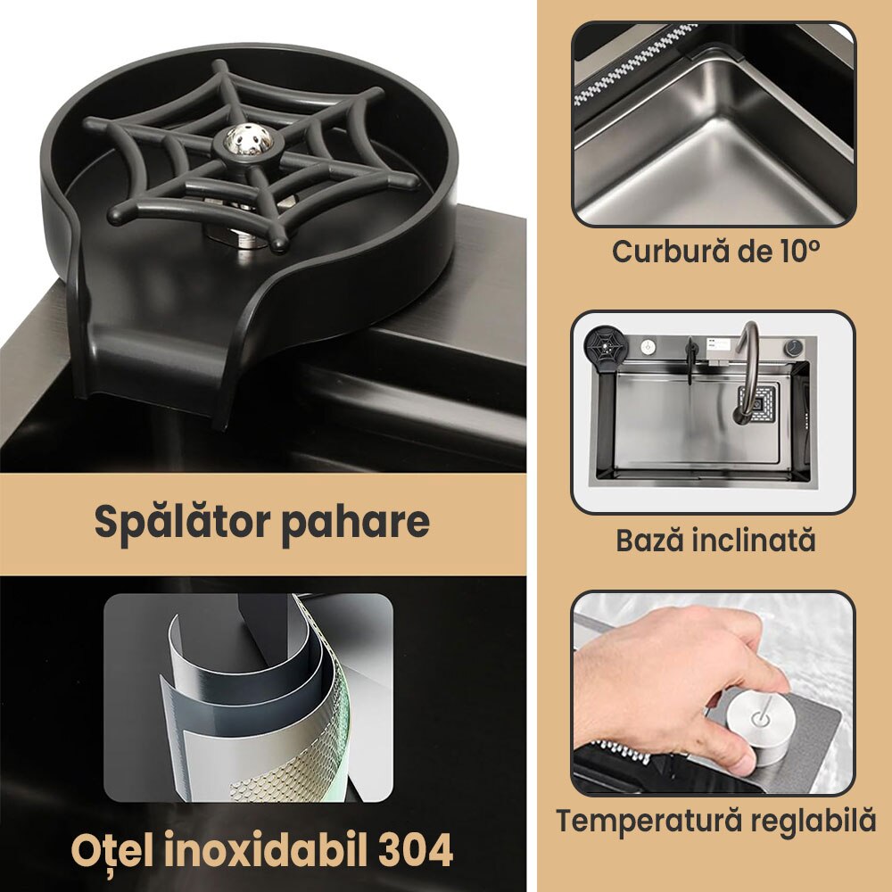 Set chiuveta multifunctionala profesionala din otel inoxidabil ...