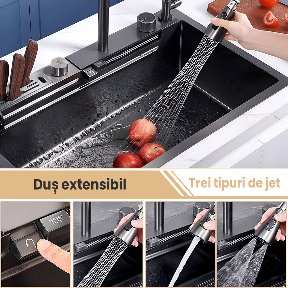 Set chiuveta multifunctionala profesionala din otel inoxidabil ...