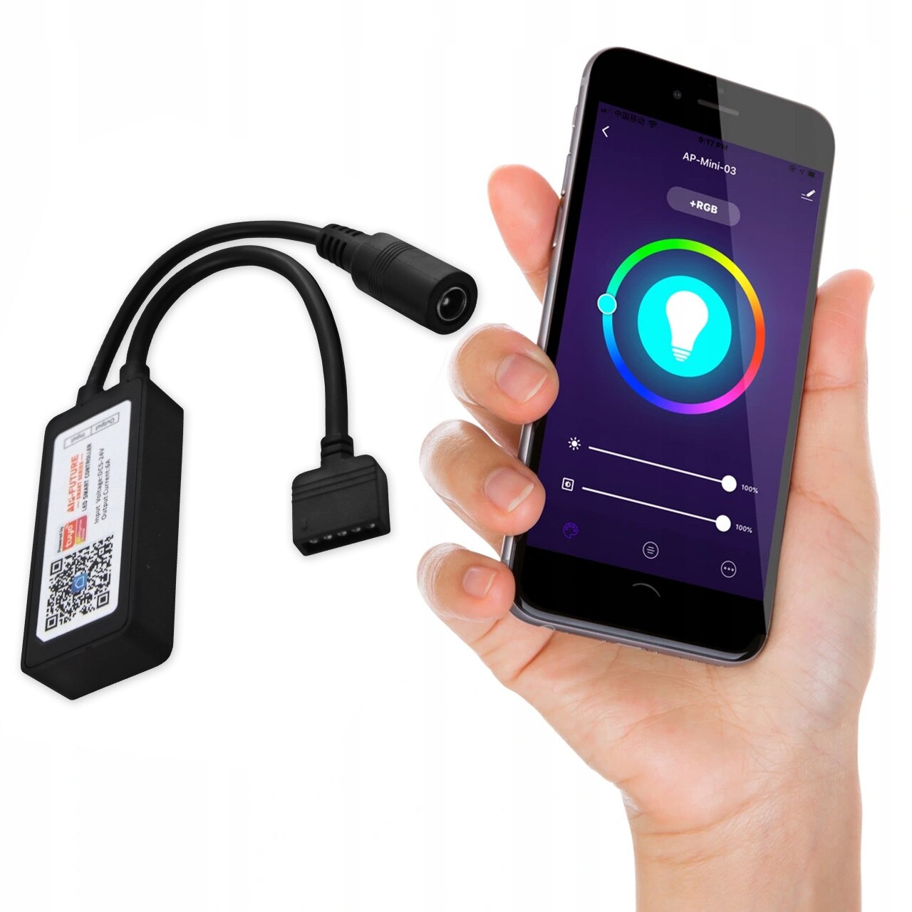 Controller RGBW Smart Wifi Tuya, 5-24V, 6A mini - eMAG.ro