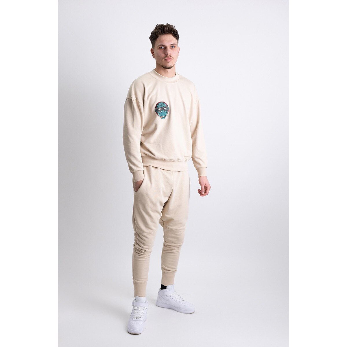 Trening barbati, din bumbac, bej, XL - eMAG.ro