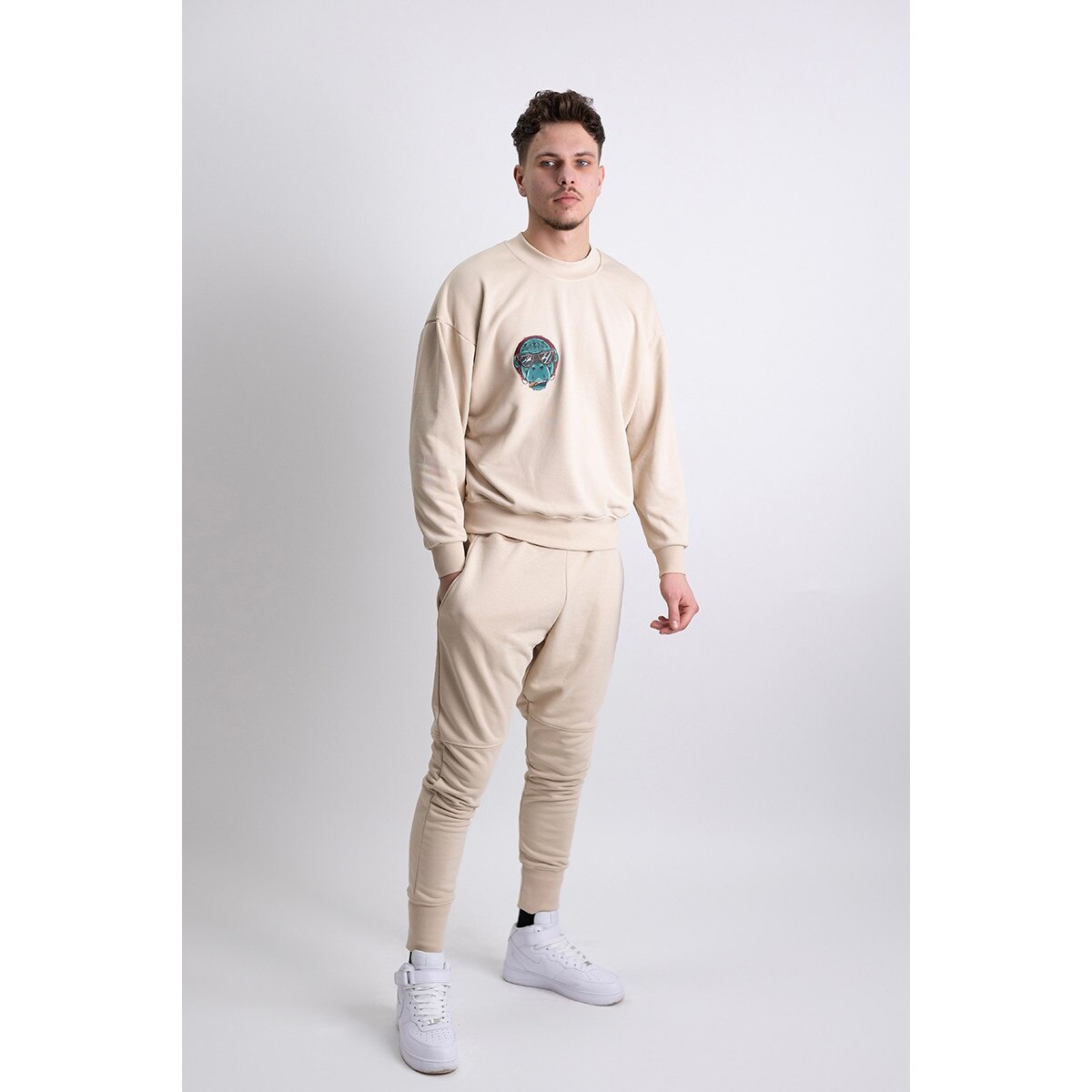 Trening barbati, din bumbac, bej, XL - eMAG.ro