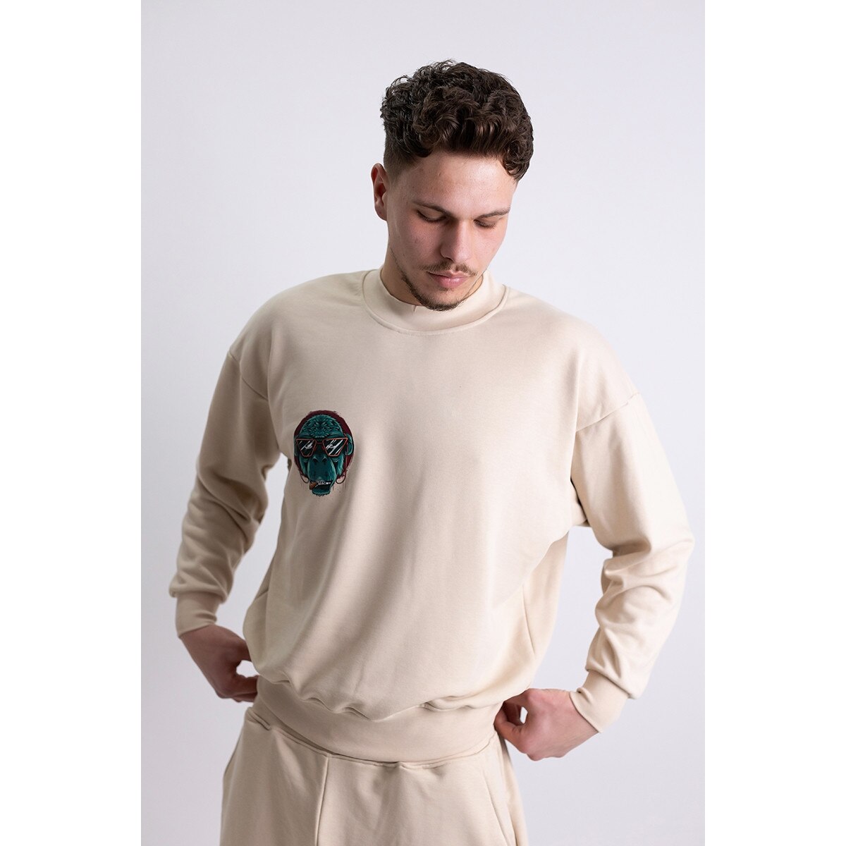 Trening barbati, din bumbac, bej, XL - eMAG.ro