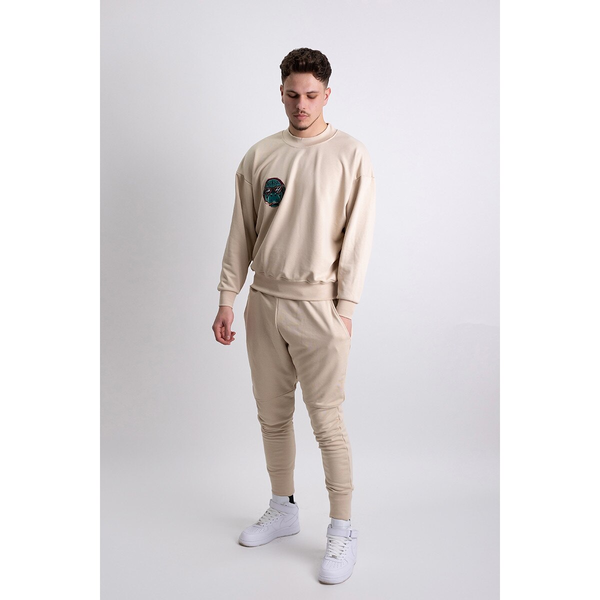 Trening barbati, din bumbac, bej, XL - eMAG.ro