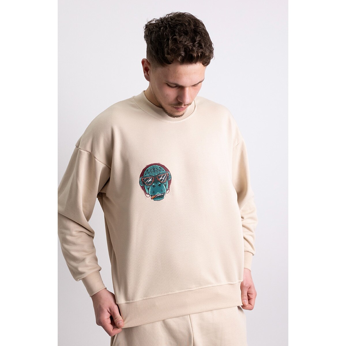 Trening barbati, din bumbac, bej, XL - eMAG.ro